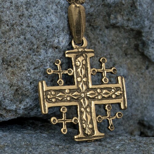 Jerusalem Cross Gold Pendant Jewish Gifts From Israel Crusader - Etsy