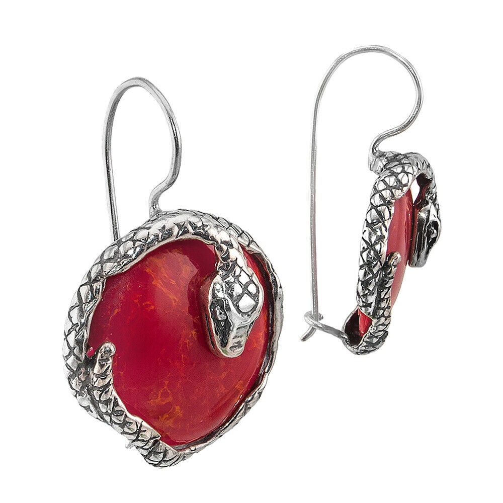 Coral Jewelry Set Red Coral Jewelry Coral Bracelet Women Coral Earrings ...