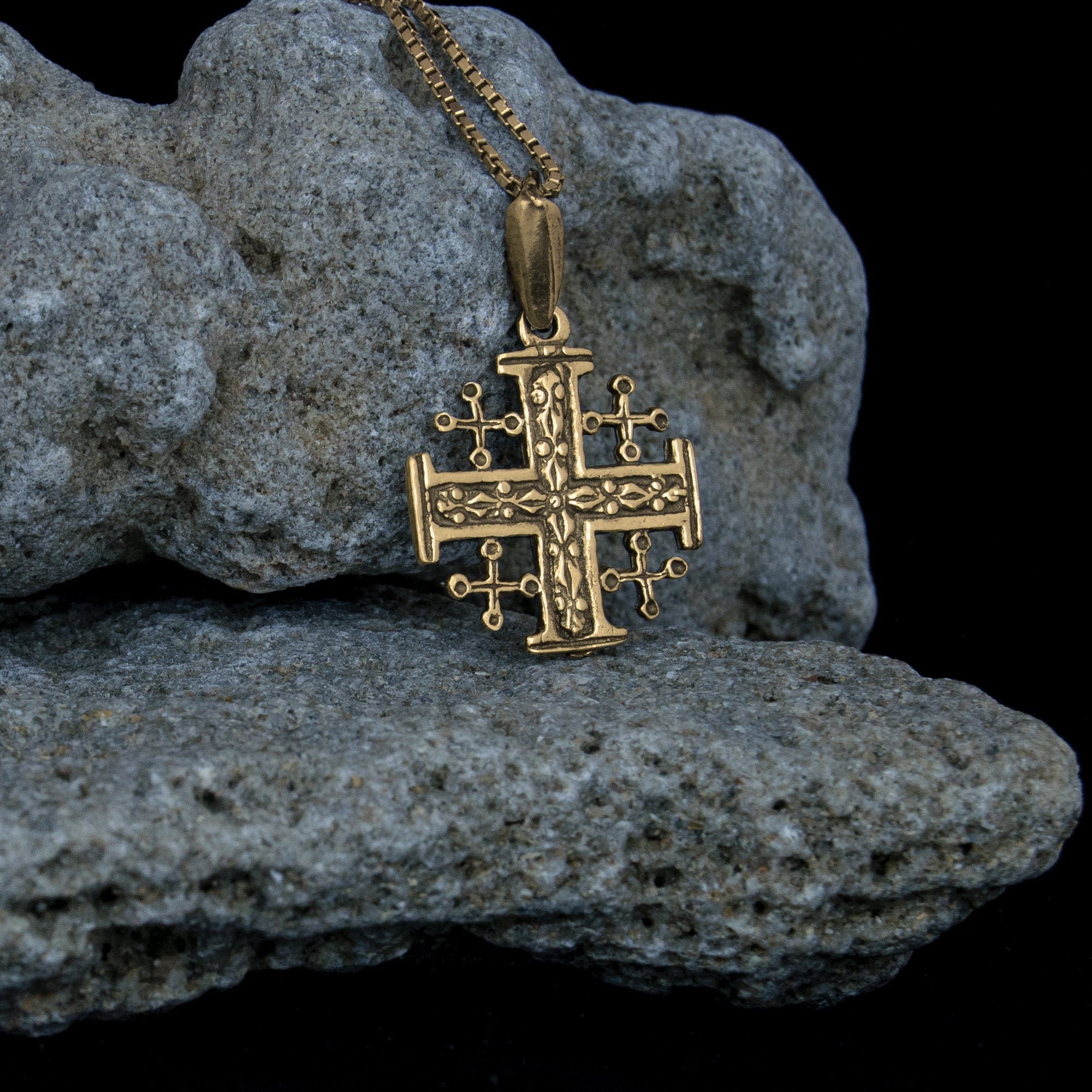 Jerusalem Cross Gold Pendant Jewish Gifts From Israel Crusader - Etsy
