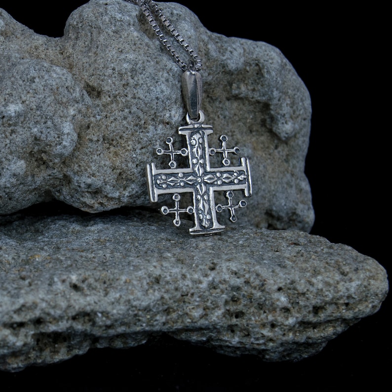 Jerusalem Cross Gold Pendant Jewish Gifts From Israel Crusader - Etsy