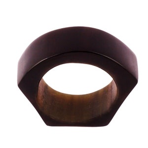 Round Smooth Oryx Horn Ring, 4-sided Antelope Horn Shofar Israel ...