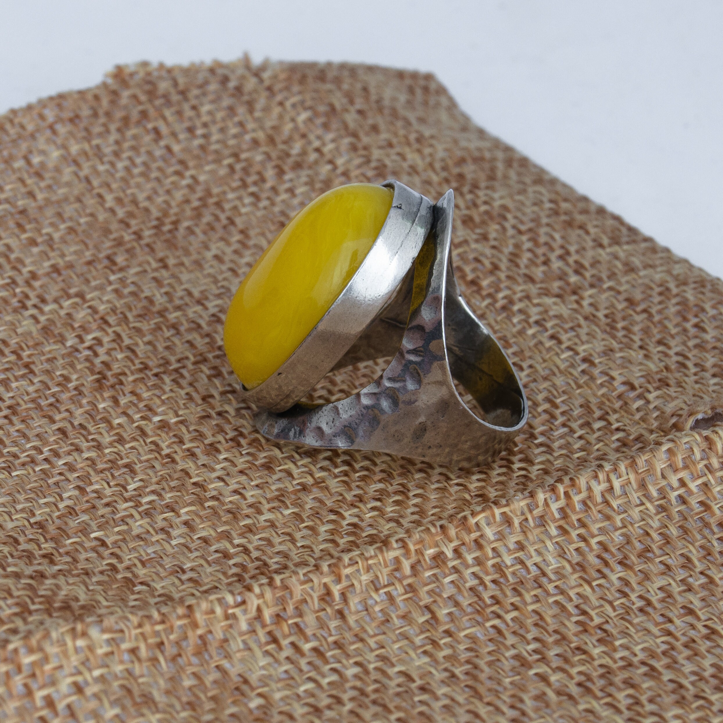 Large Yellow Amber Ring Yellow Amber Ring Men Amber Ring Sterling ...
