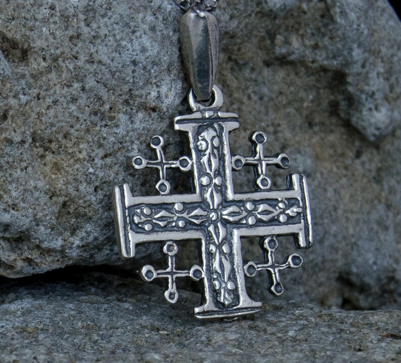Jerusalem Cross Gold Pendant Jewish Gifts From Israel Crusader Cross ...