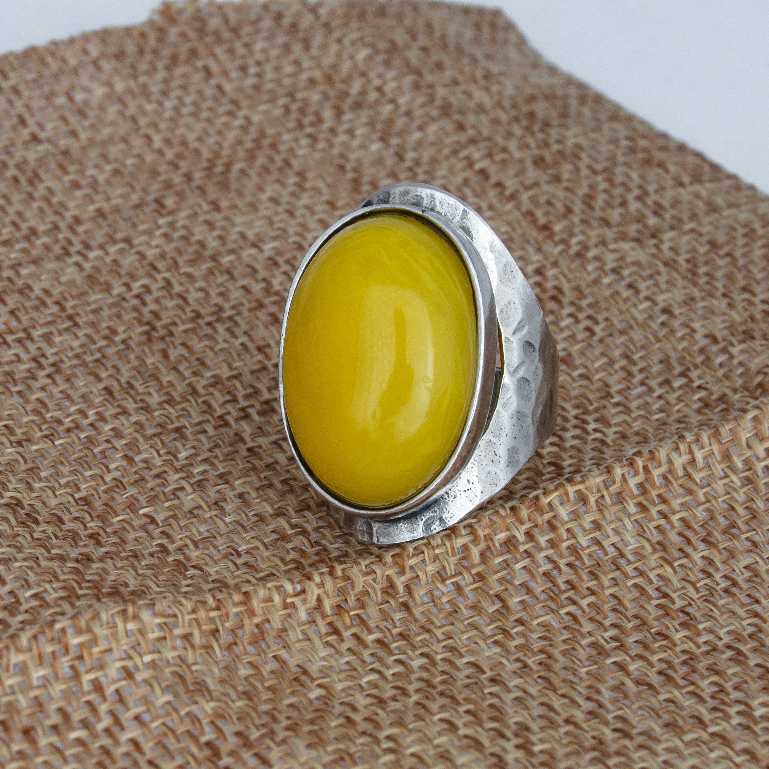 Large Yellow Amber Ring Yellow Amber Ring Men Amber Ring Sterling ...