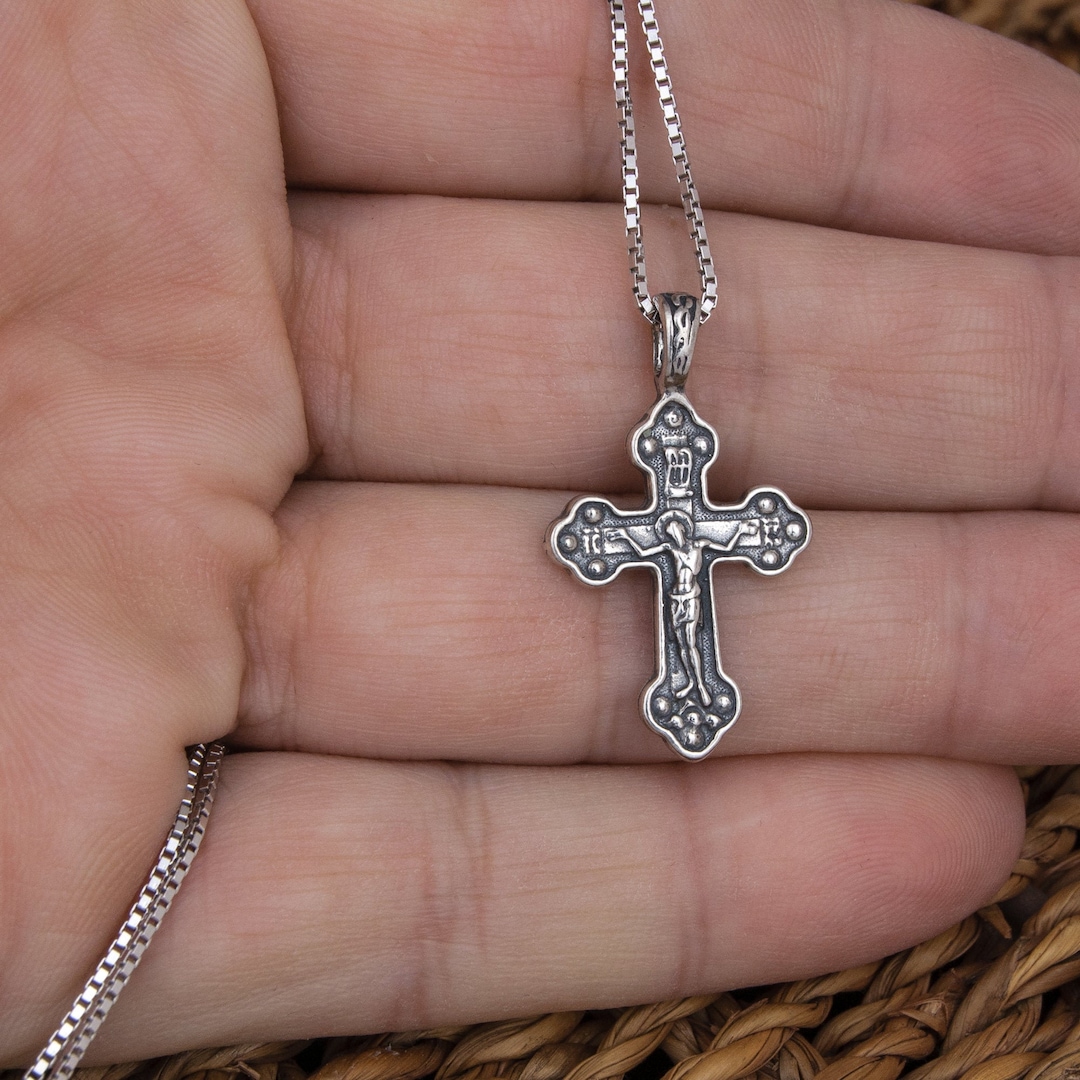 Silver Cross Necklace Women Cross Pendant Necklace for Women - Etsy