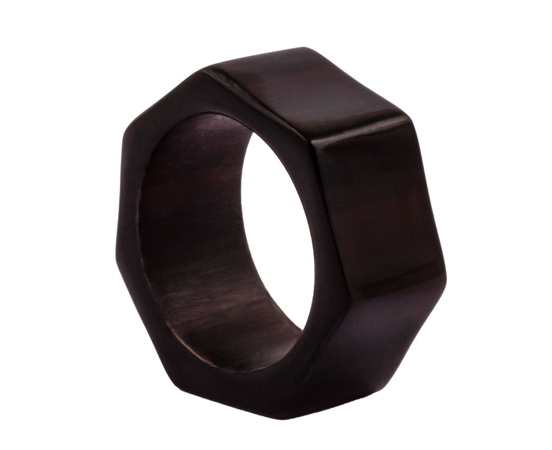 Heptagonal Oryx Horn Ring, Seven-sided Antelope Horn Shofar Israel ...