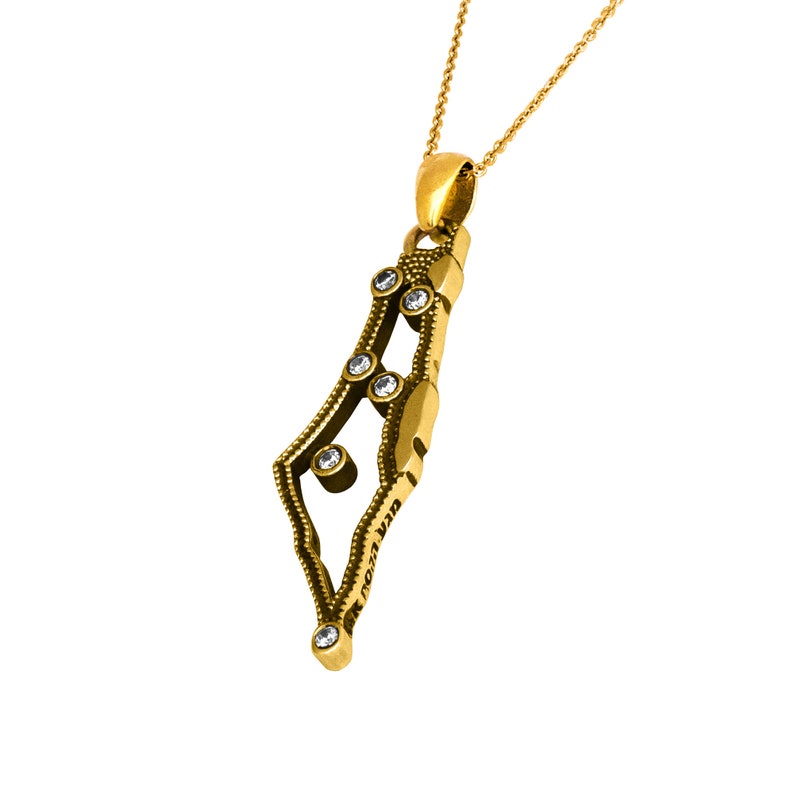 Israel Map Necklace Map of Israel Pendant Jewish Jewelry Men - Etsy Finland