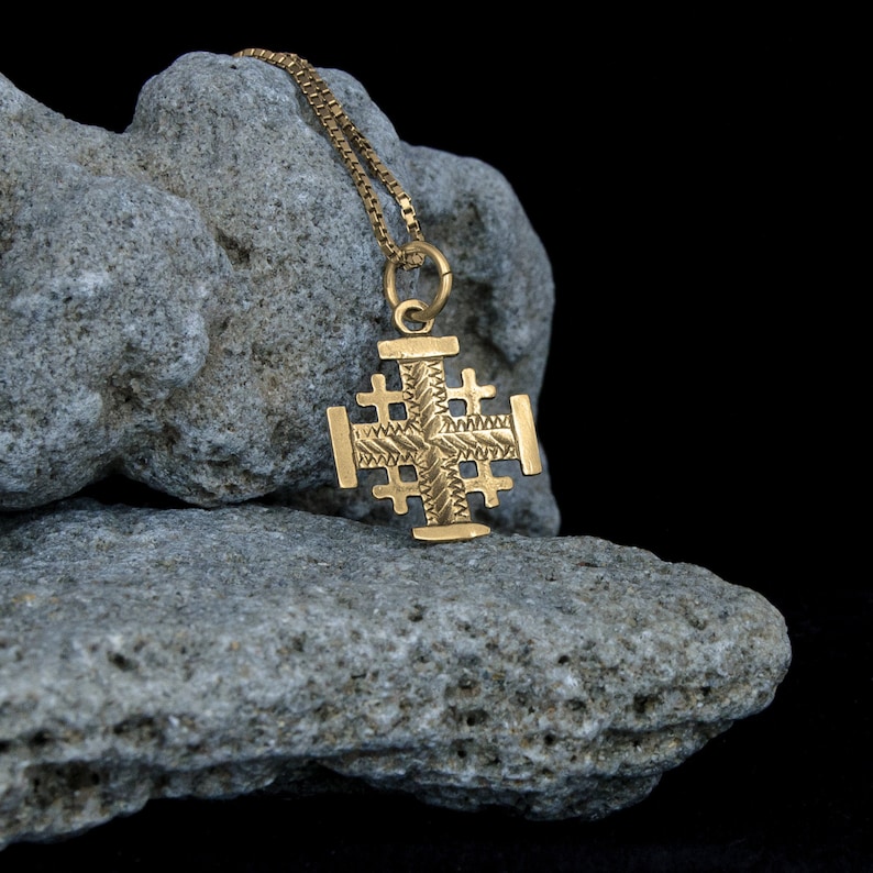Jerusalem Cross Gold Necklace Women Crusader Cross Necklace - Etsy