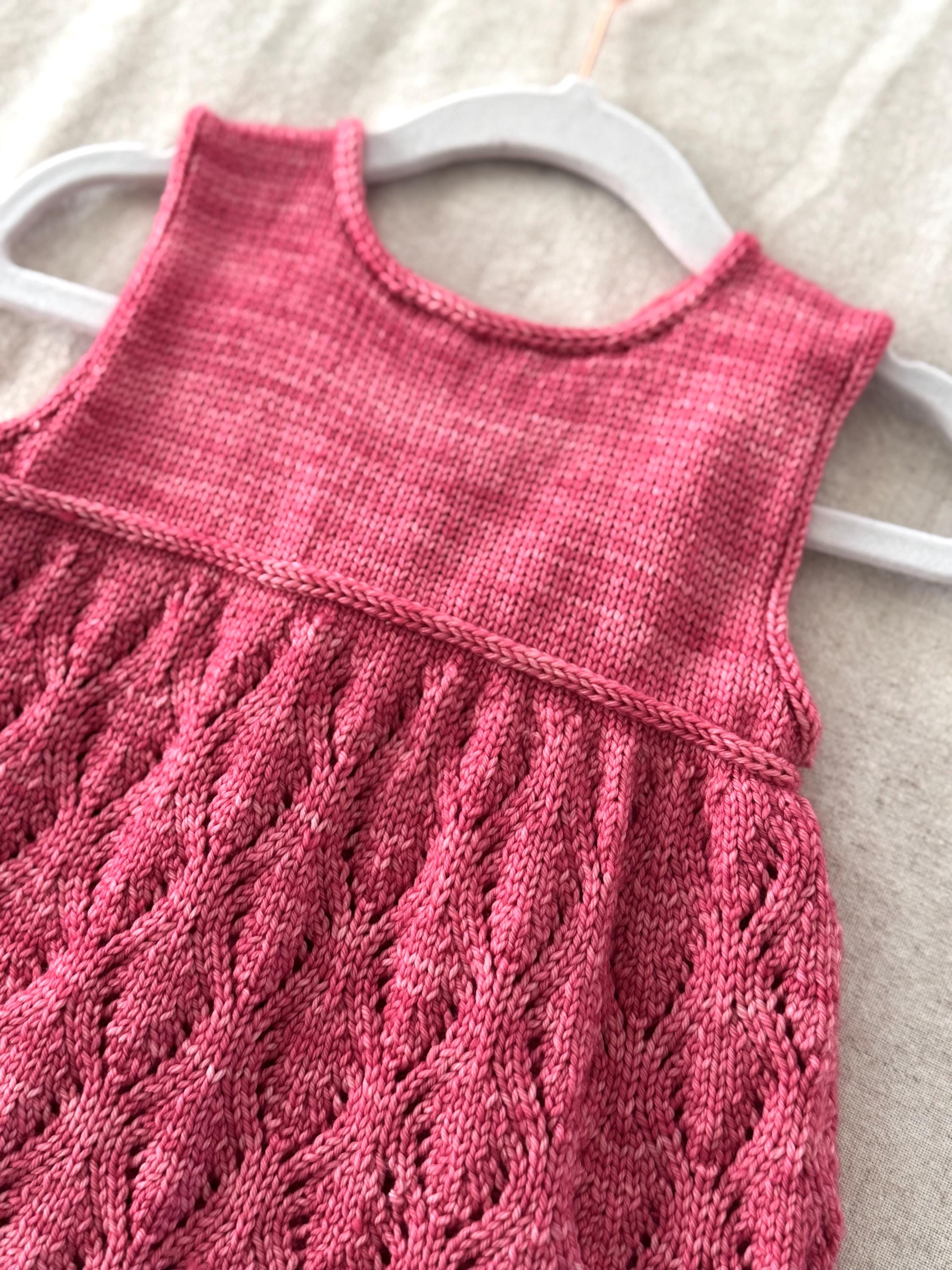 Hand-knit Merino Wool Baby Dress: Pink Lace Occasion Outfit - Etsy