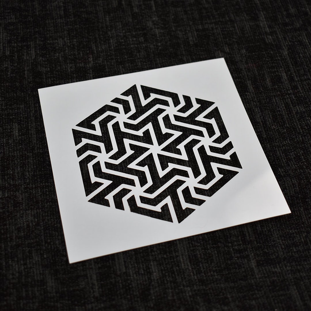 Geometric Cube Stencil Reusable Stencil. High Quality Strong 350 Micron Stencils. - Etsy