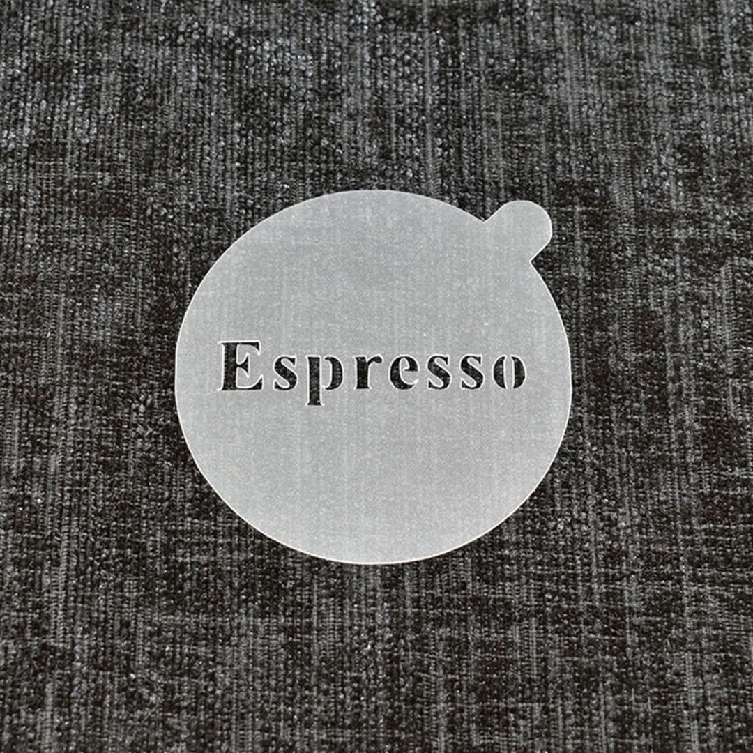 Espresso Text Reusable Coffee Stencil High Quality Strong 350 Microns ...