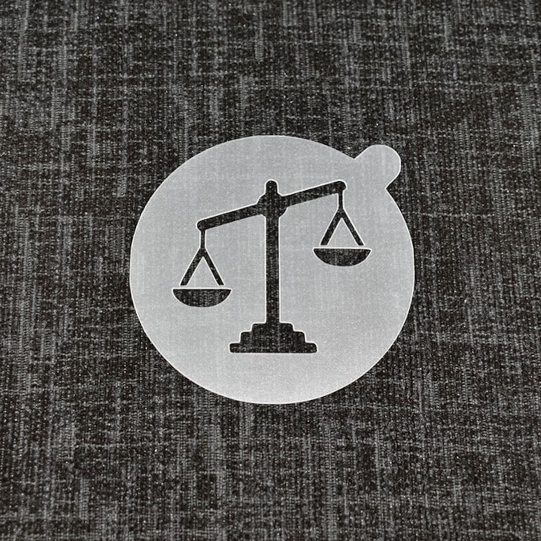 Scales of Justice - Reusable Coffee Stencil - High Quality Strong 350 ...