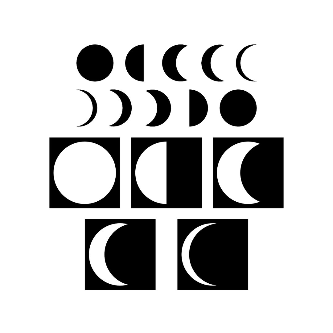 Moon Phase - Reusable Shape Stencils - High Quality Strong 350 Microns ...