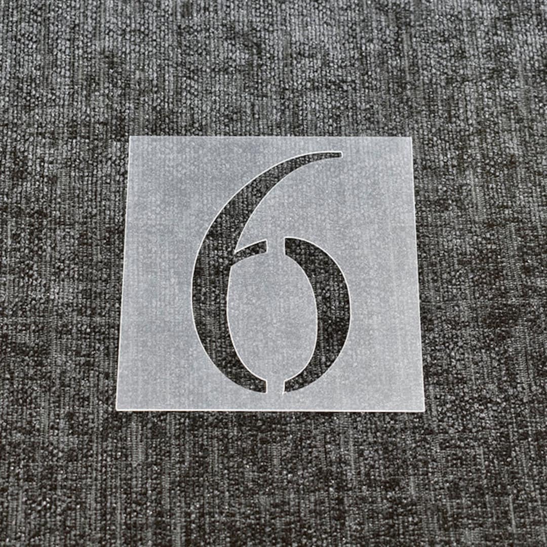 Number 6 Stencil Reusable Stencil for Exterior House Numbers, Walls ...
