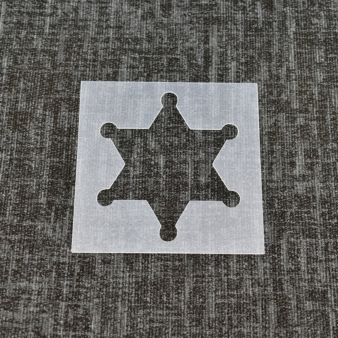 Sheriff Star Badge - Reusable Stencil - High Quality Strong 350 Micron ...