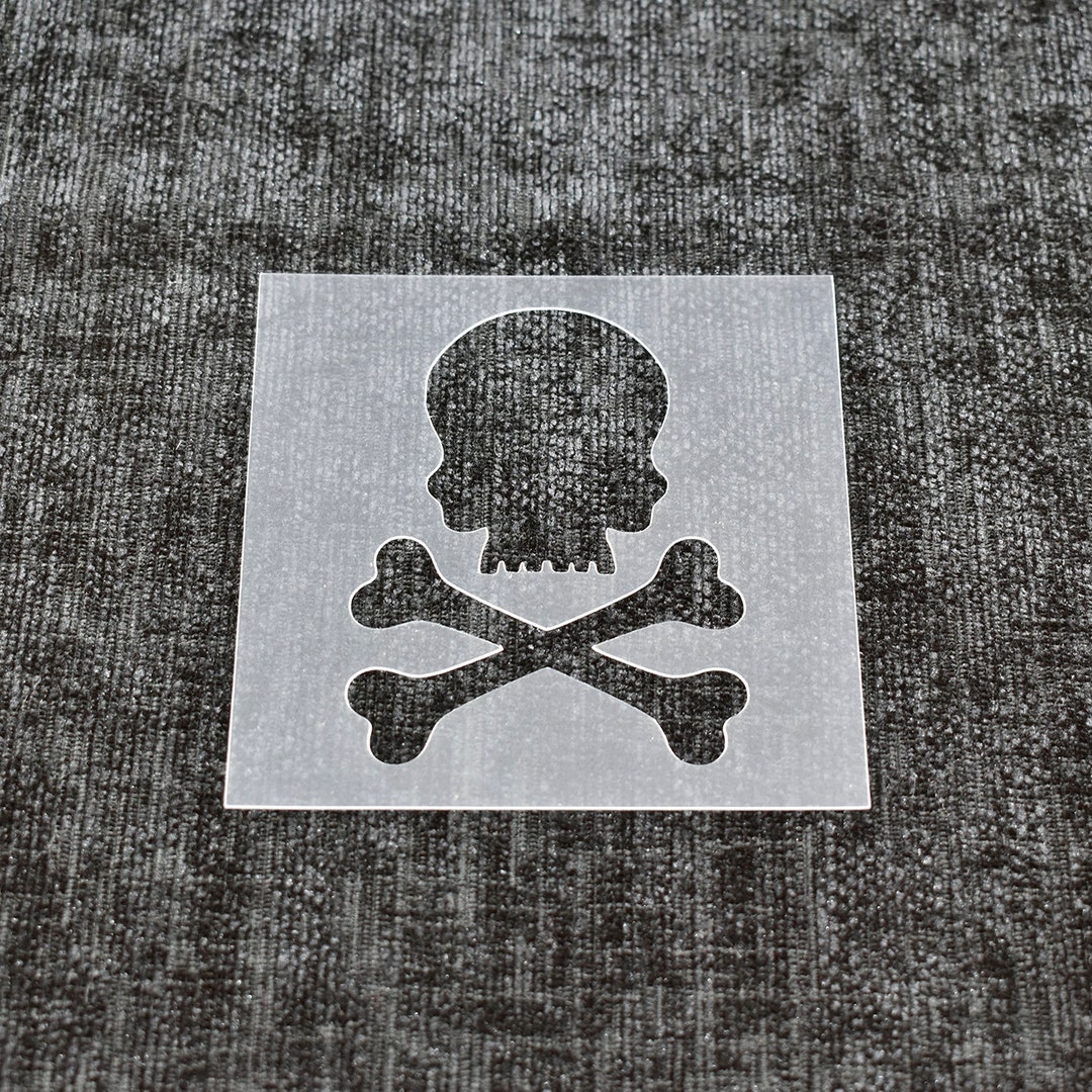 Skull and Crossbones - Design 1 - Reusable Halloween Stencil - High ...