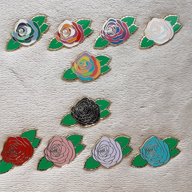 Enamel Rose - Etsy