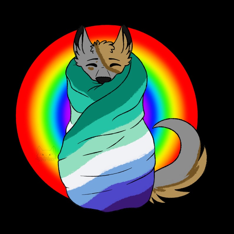 Wrapped in Pride YCH Furry Art LGBT Pride - Etsy