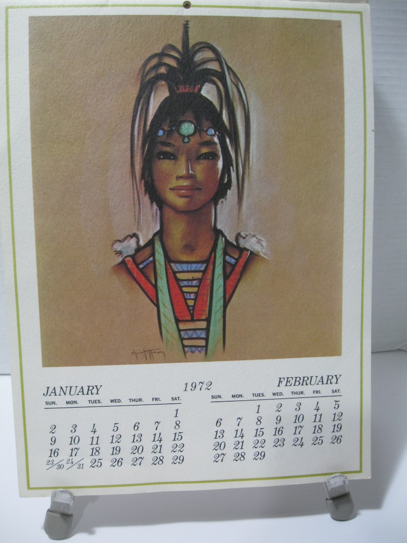 Vintage 1972 Native/first Nations Calendar by Gerda Gina - Etsy