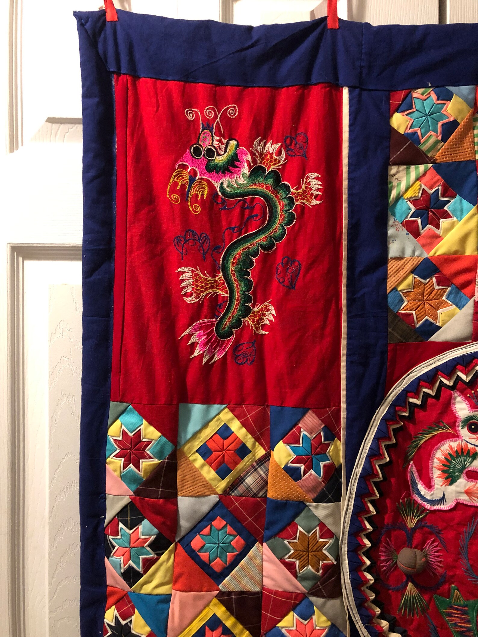 Handmade Chinese Folk Art Quilt Dragons, Cats,frog, Panda's, Year of ...