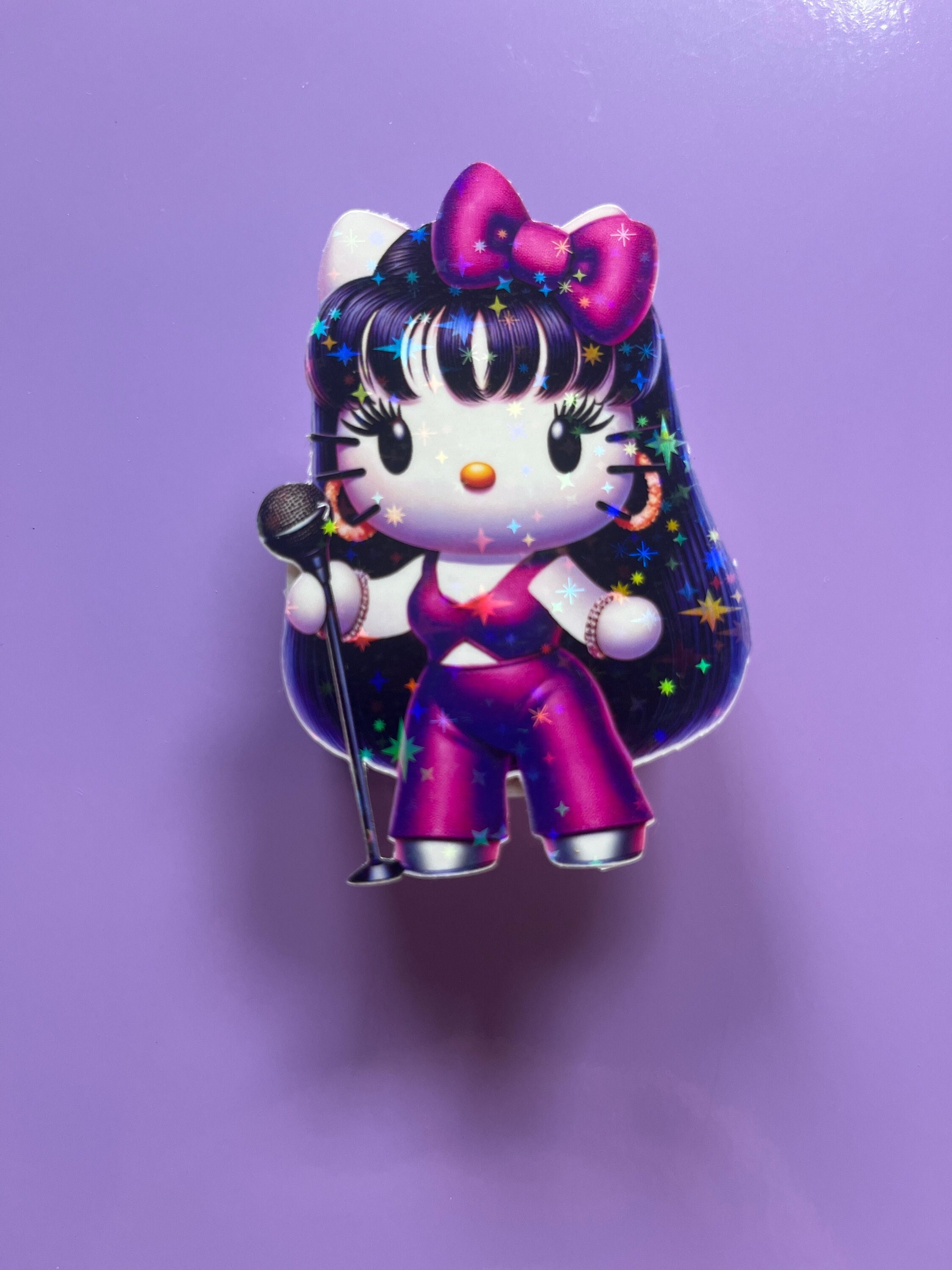 Hello Selena Kitty Kawaii Glitter Holographic Sticker - Etsy