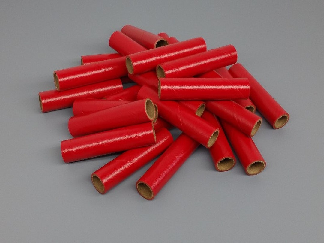 25pc Gloss Red Paper Tubes 9/16" X 3" X 1/16" - Etsy