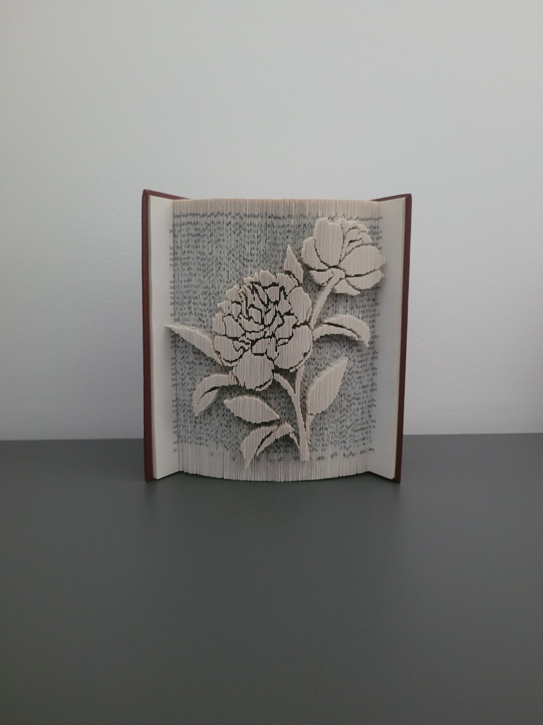 Pattern Only - Peony Flowers Book Folding - Cut and Fold - Book Folding ...
