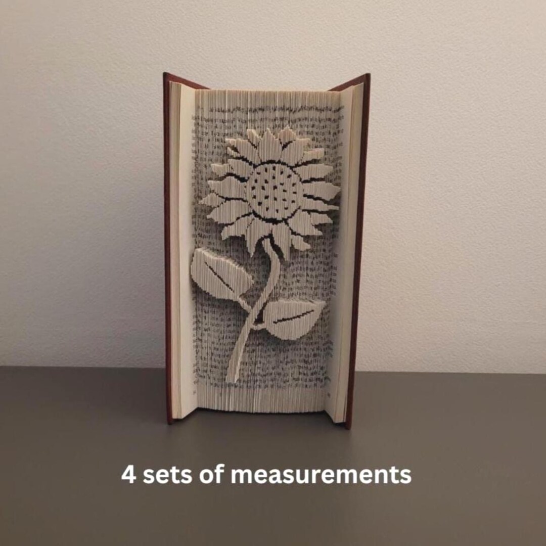 Pattern Only - Sunflower Book Folding Pattern - Cut and Fold Book, Flower Book Folding, Book ...