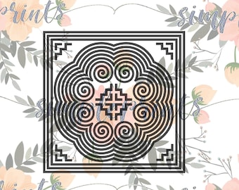 Hmong Elephant Print | Etsy