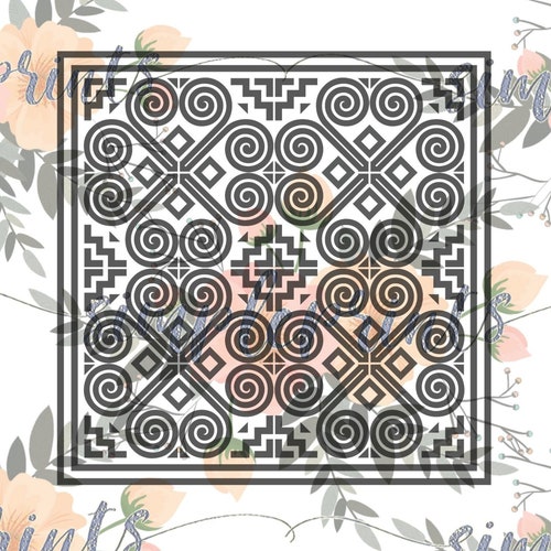Hmong Design Hmong Digital Hmong Print Hmong Heart Pattern - Etsy
