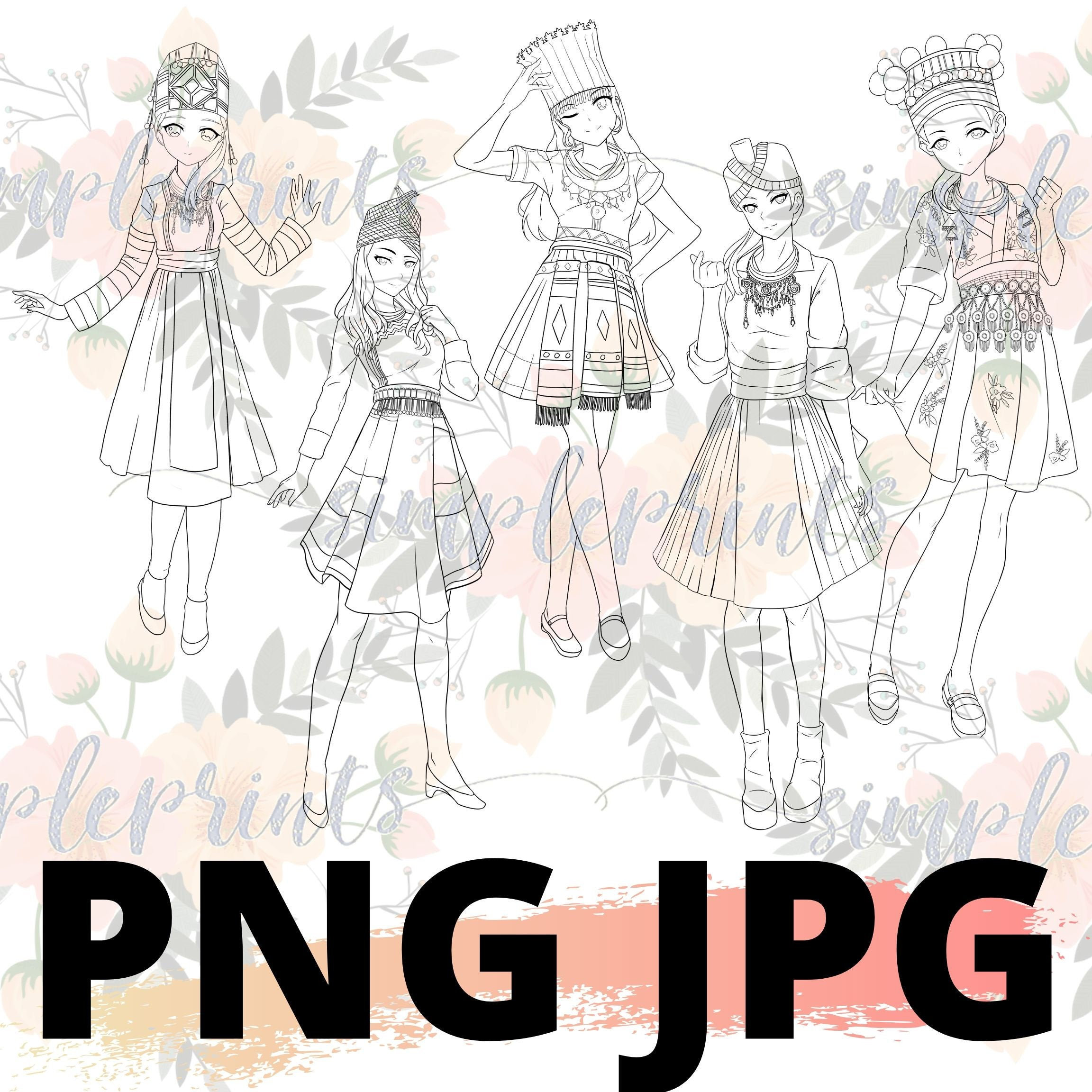 Hmong Design, Hmong Digital, Hmong Print, Hmong Anime Girls - Etsy