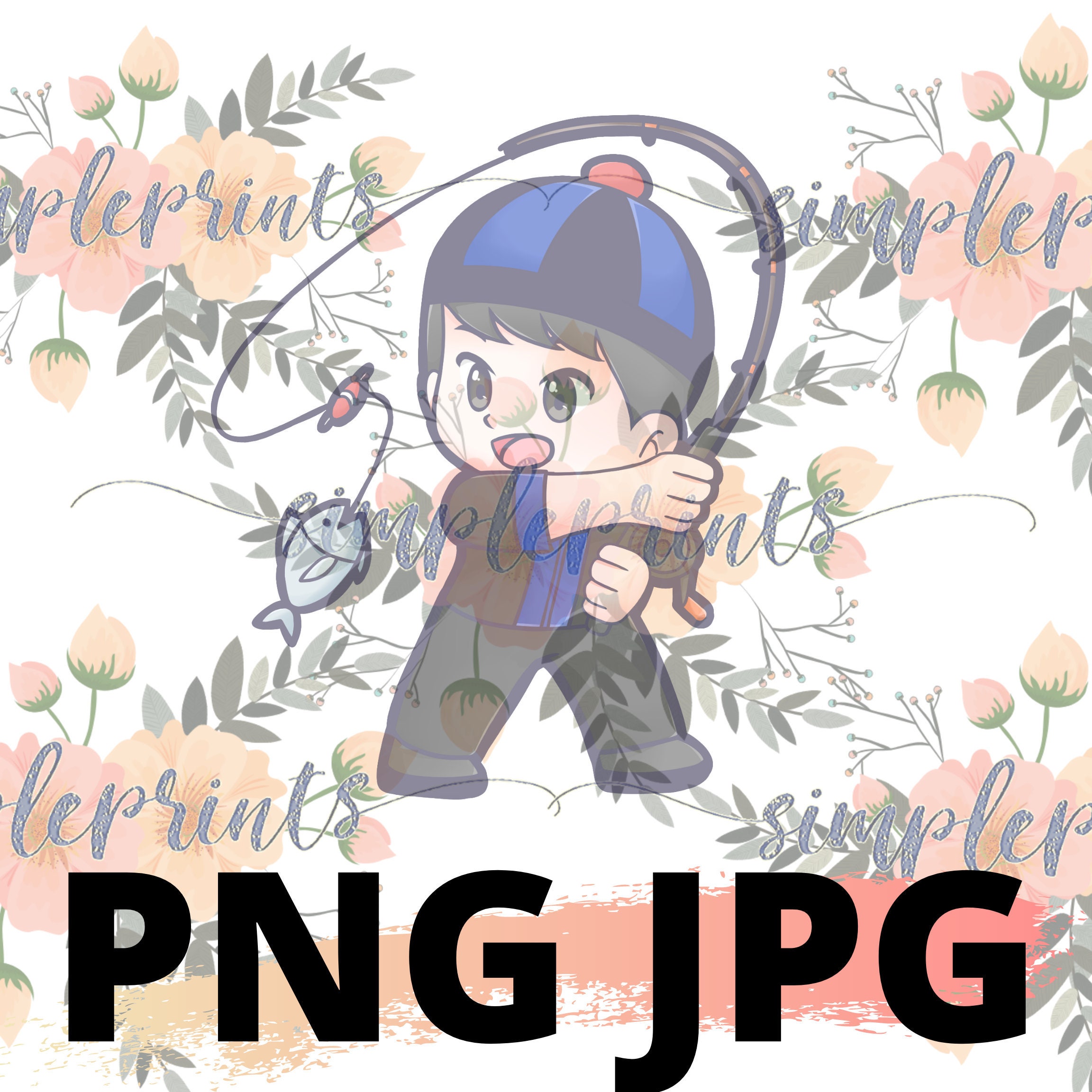 Hmong Design, Hmong Digital, Hmong Print, Hmong Boy Fishing - Etsy