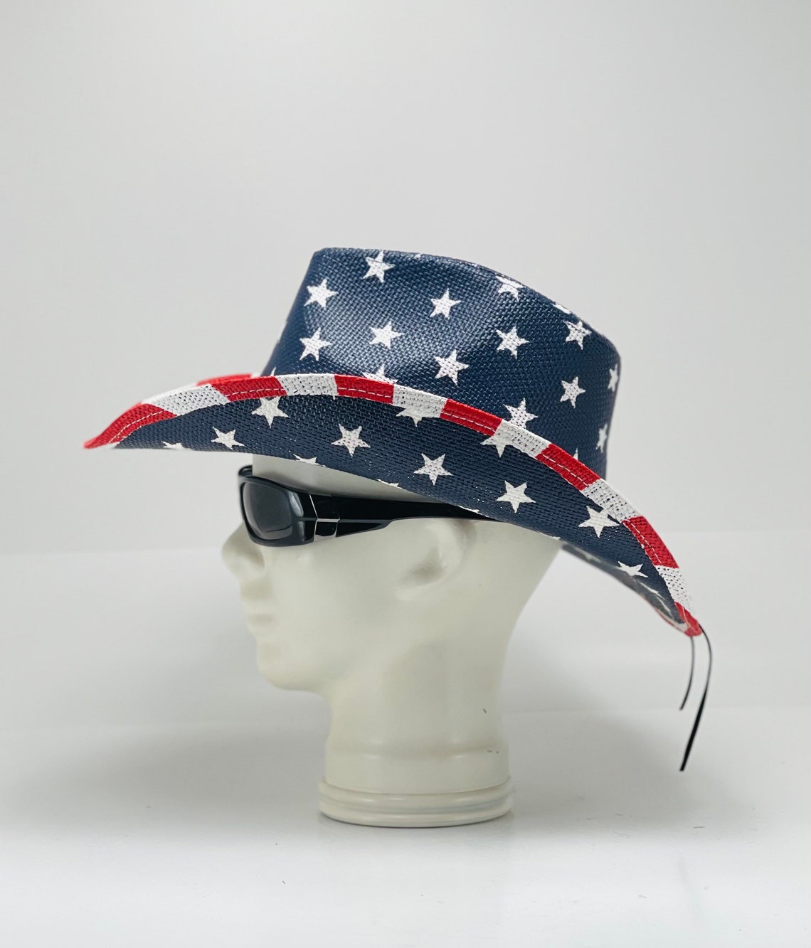 Patriotic Cowboy Flag Hat, One Size Fits All, Overall Size 15x14 Inside ...