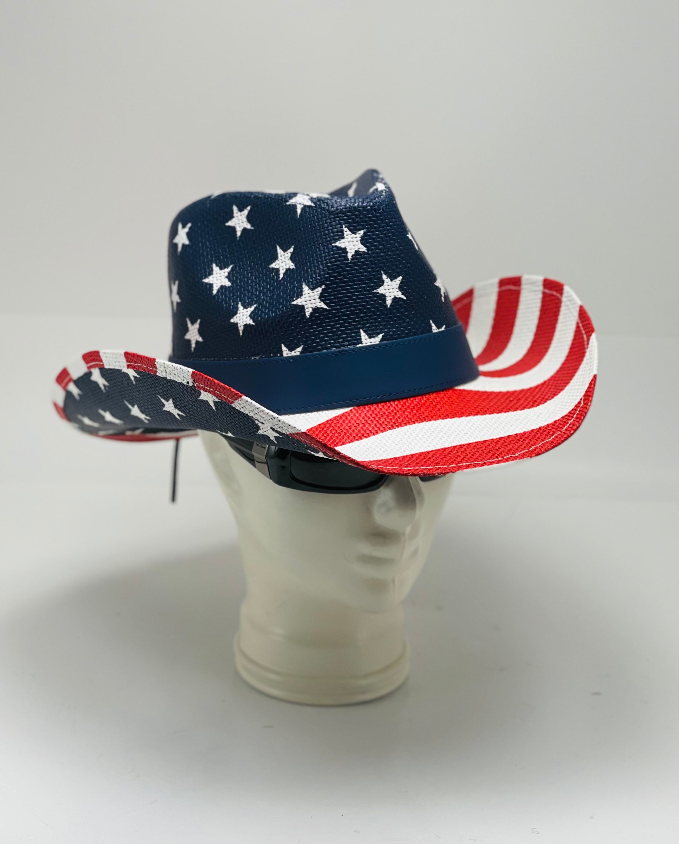 Patriotic Cowboy Flag Hat, One Size Fits All, Overall Size 15x14 Inside ...