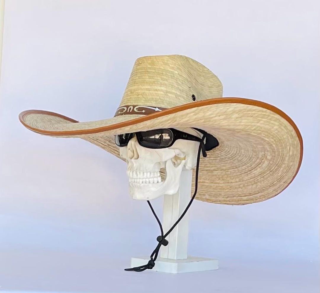 El Sahuayo Mega Ranchero Natural Straw Hat, Brim Size About 7” Inches ...