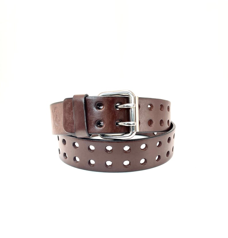 Thick Double Prong Genuine Leather Belt Handcrafted in - Etsy