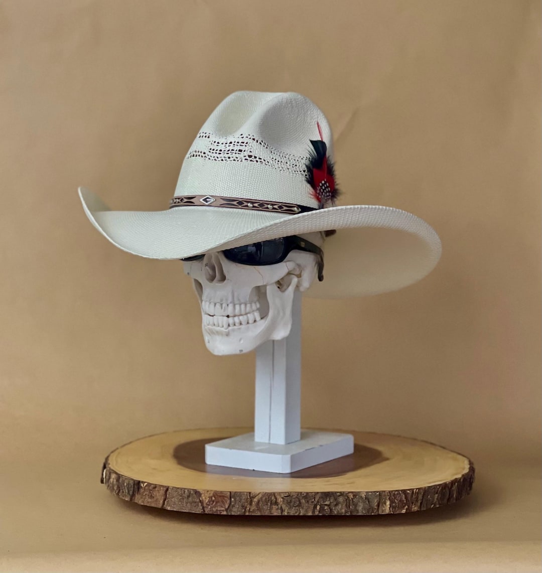 Bangora White Gus Style Cowboy Hat, Handmade in Mex. With an Elastic ...