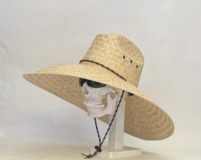 Handmade Huge Large Fit Hard Shell Double Weaved Straw Shade Gardening ...