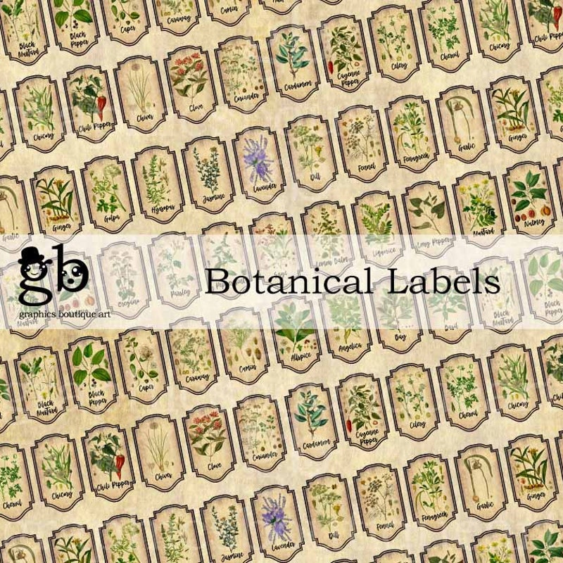 Printed Labels for Herbs - Etsy