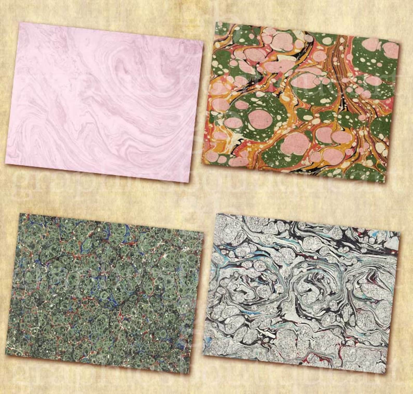 Marbled End Papers Junk Journal Backgrounds Vintage Endpapers - Etsy