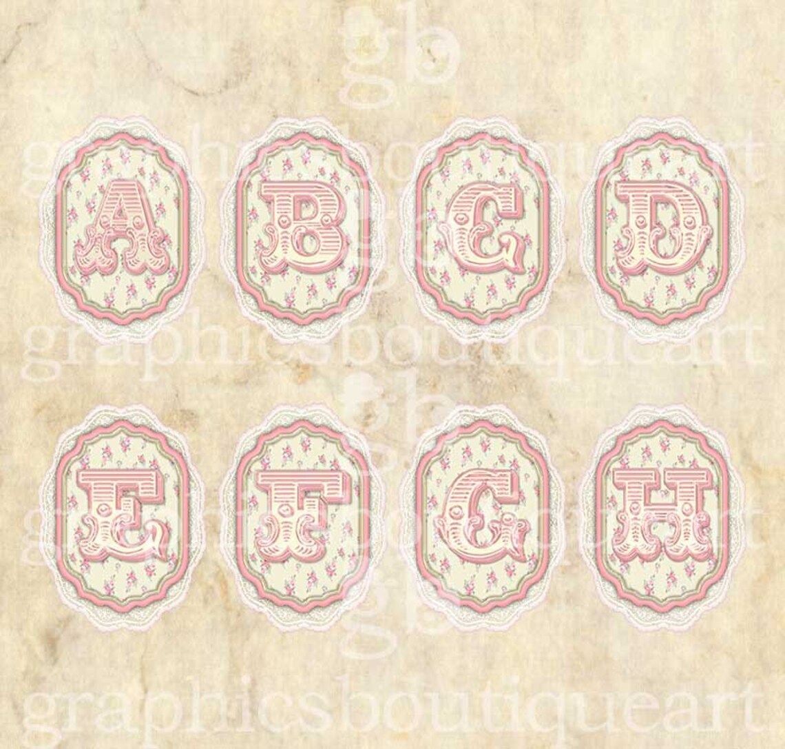 Vintage Old English Alphabet Printable Junk Journal Ephemera Pack Kit ...