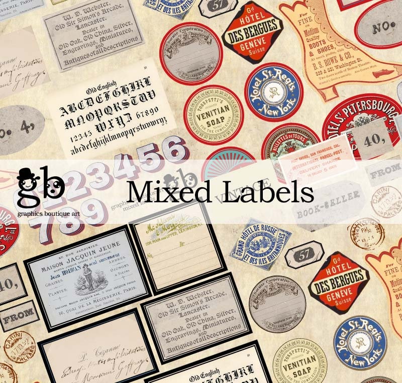 Vintage Style Mixed Labels LAB22-02 - Etsy