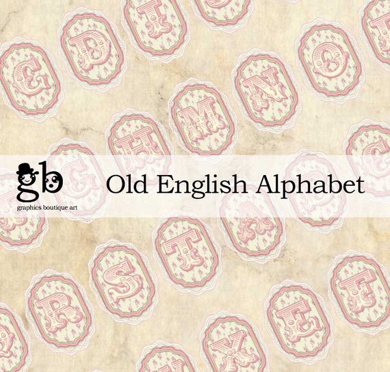 Vintage Old English Alphabet Printable Junk Journal Ephemera | Etsy