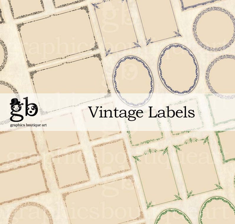 Vintage Labels, Digital Printable Labels for Scrapbooking and Crafts ...