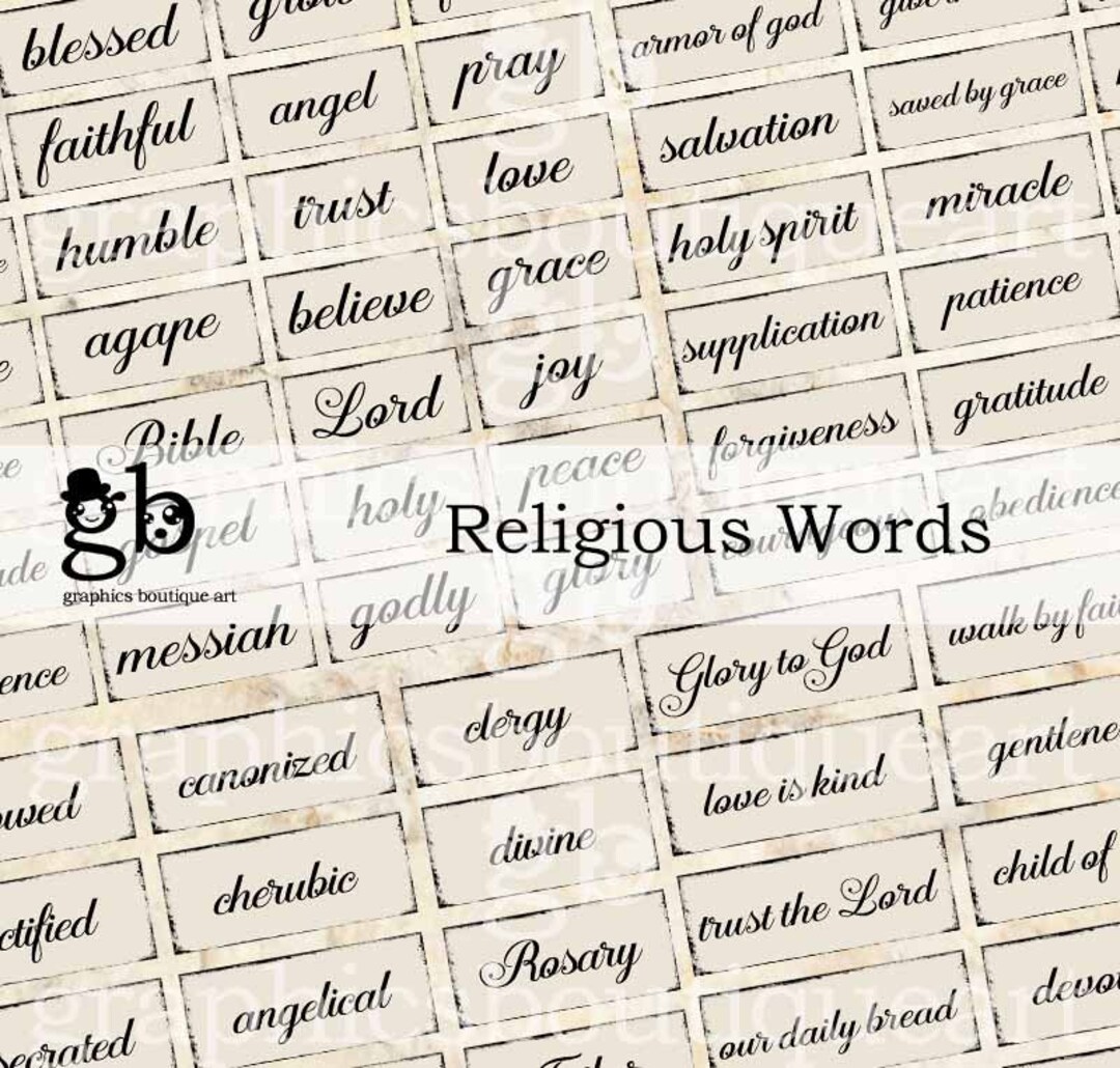 Religious Words, Printable Faith and Prayer Journaling Ephemera ...