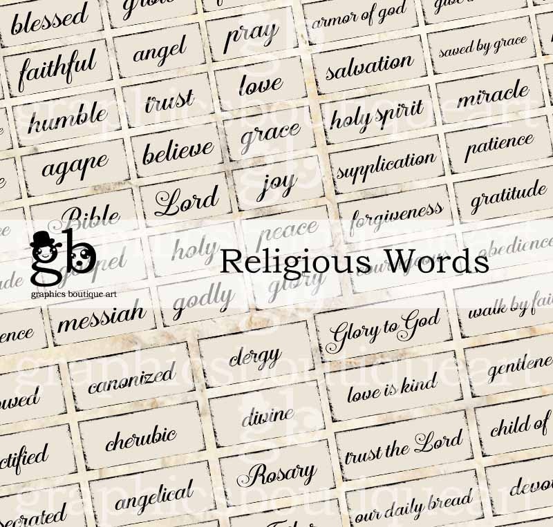 Religious Words, Printable Faith and Prayer Journaling Ephemera ...