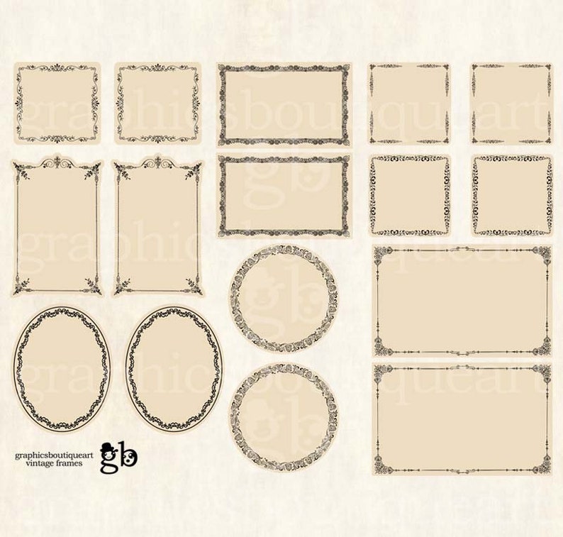 Vintage Labels, Digital Printable Labels for Scrapbooking and Crafts ...