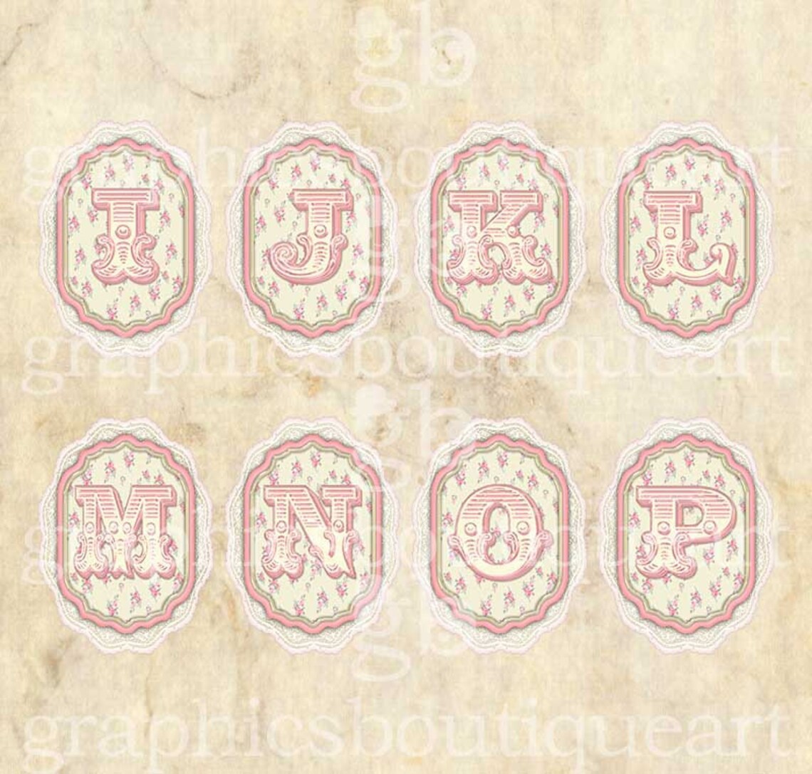 Vintage Old English Alphabet Printable Junk Journal Ephemera Pack Kit ...