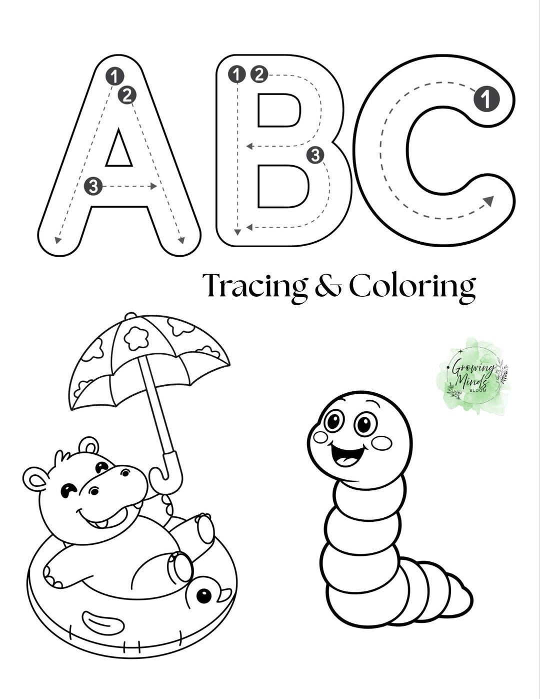 ABC Letter Tracing & Coloring Pages – Learn Letters, Trace Lines, and ...