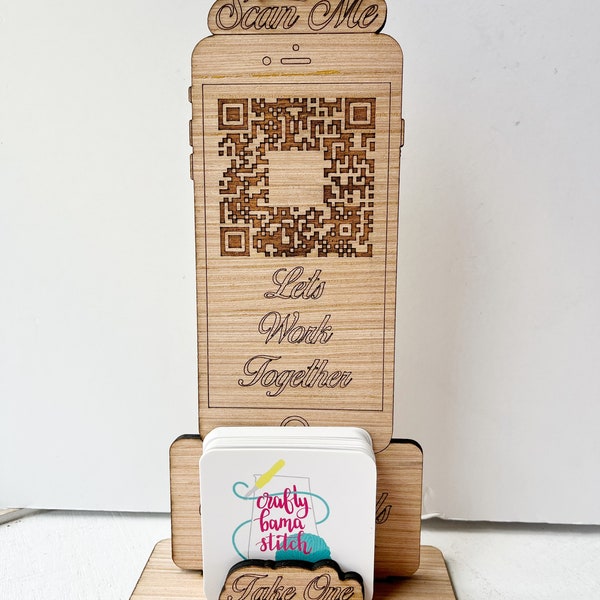 Qr Code Business Card Display - Etsy